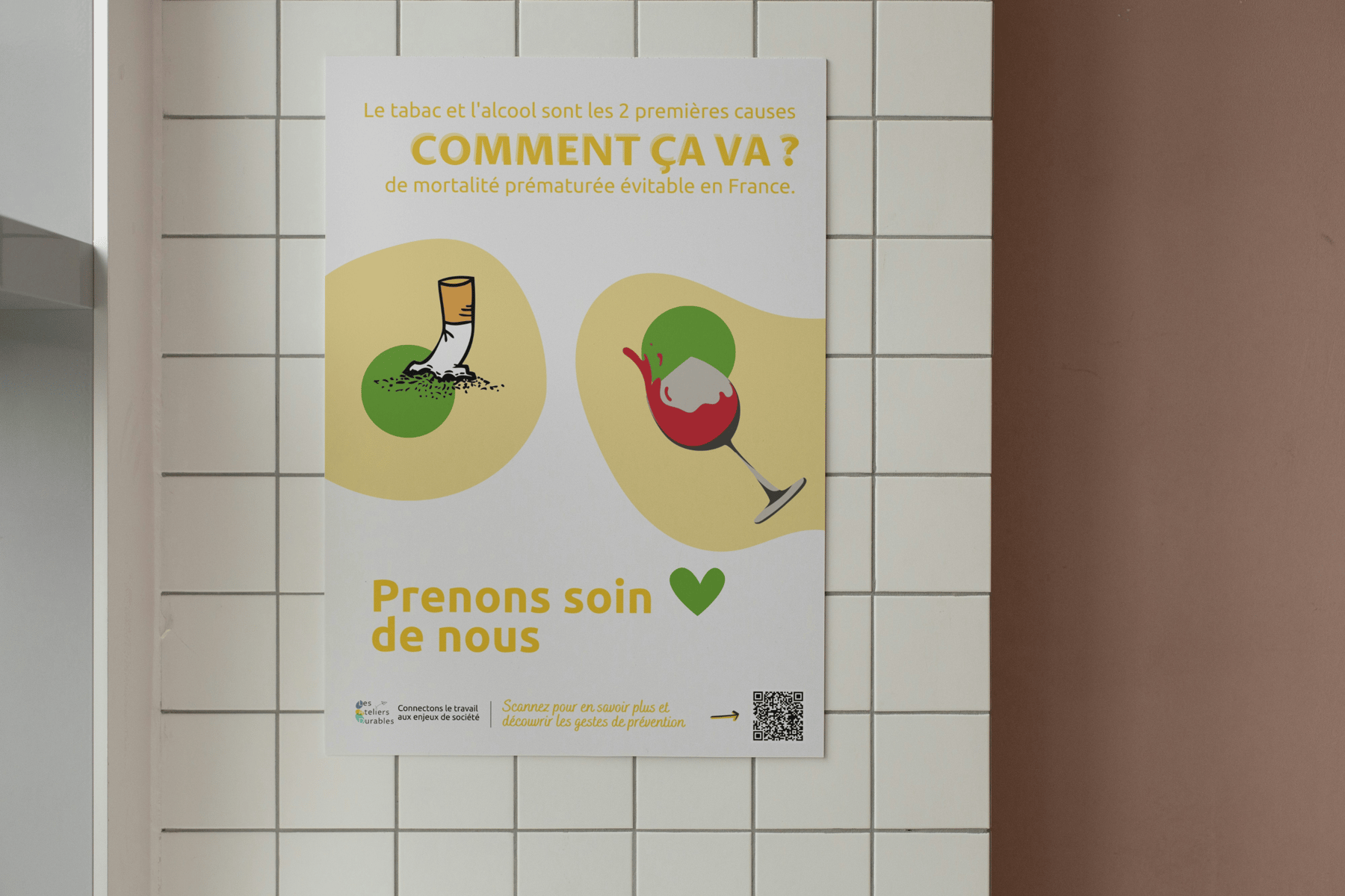 Quelle affiche de prévention alcool, drogue et addiction au travail